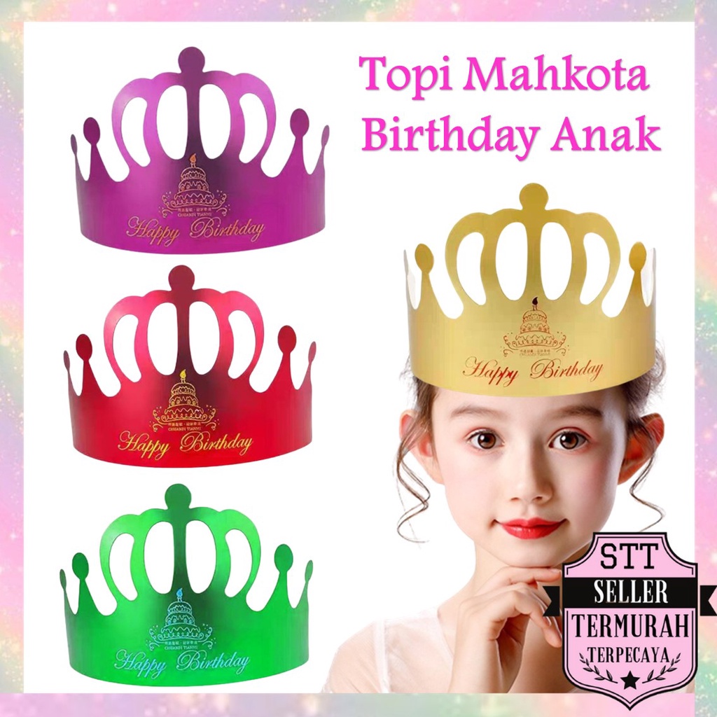 STT Adult Gold Cardboard Kids Birthday Crown Hat Birthday Decoration ...