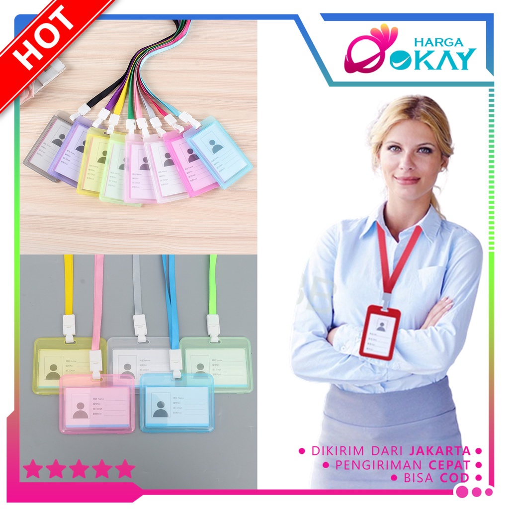 GANTUNGAN Ho Name Tag Id Card Transparent Plastic Business Card Hanger ...