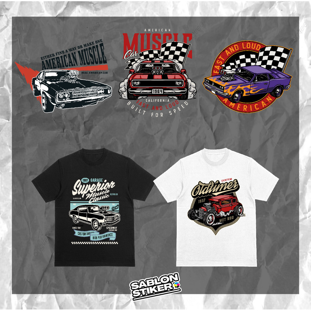 Sablon Sticker 29cm Theme CAR VOL.2 SABLON Iron DTF SABLON PRINTING DTF ...