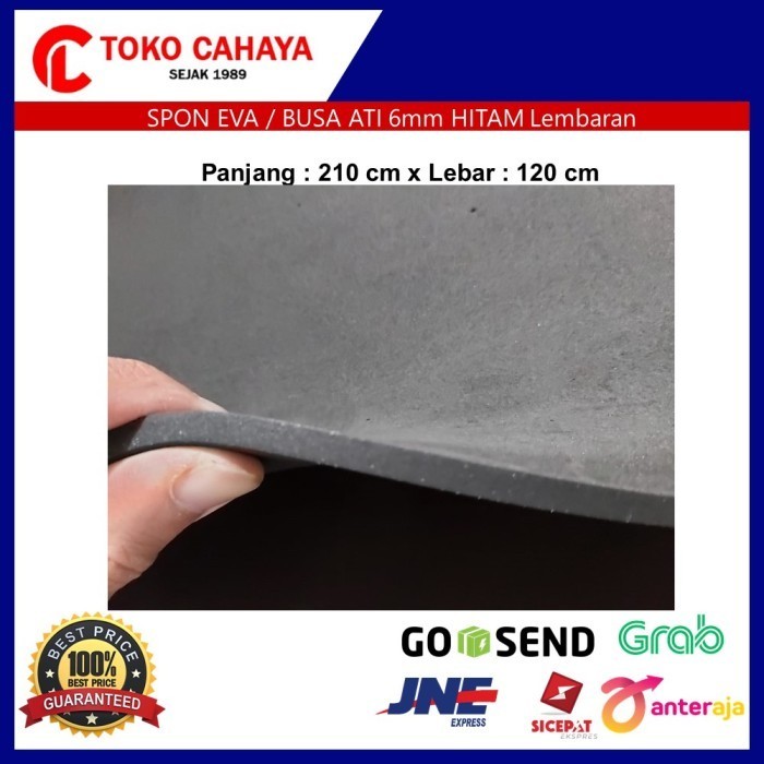 HITAM Eva Sponge Heart Foam Rubber Sponge 6mm Black 210cm x 120cm Sheet ...