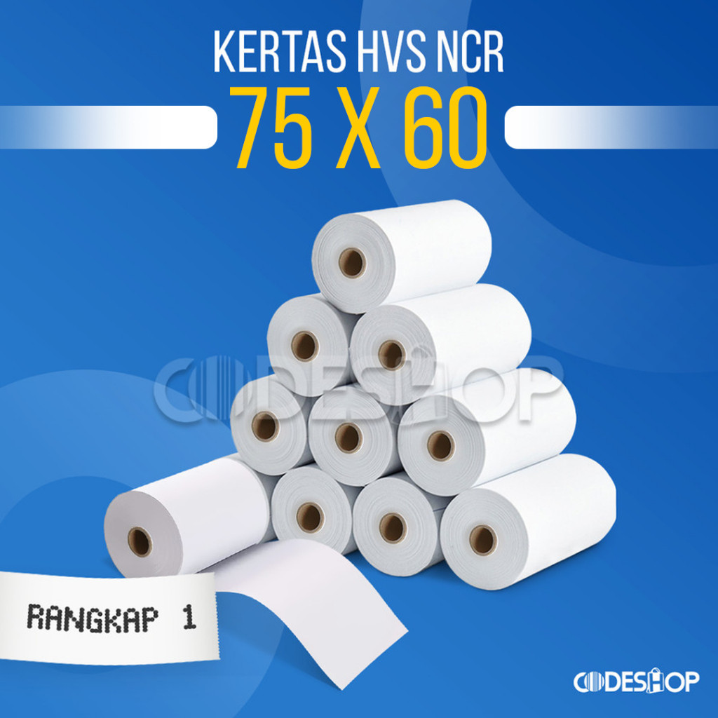 Hvs NCR Cashier Paper 75 x 60mm 1 Ply Dot matrix Printer Receipt EPSON ...