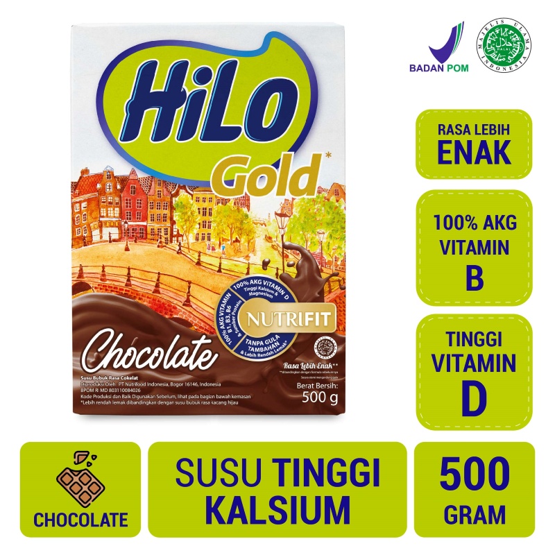 Hilo Gold Chocolate 500g - High Calcium, Lower Fat Milk | Shopee ...