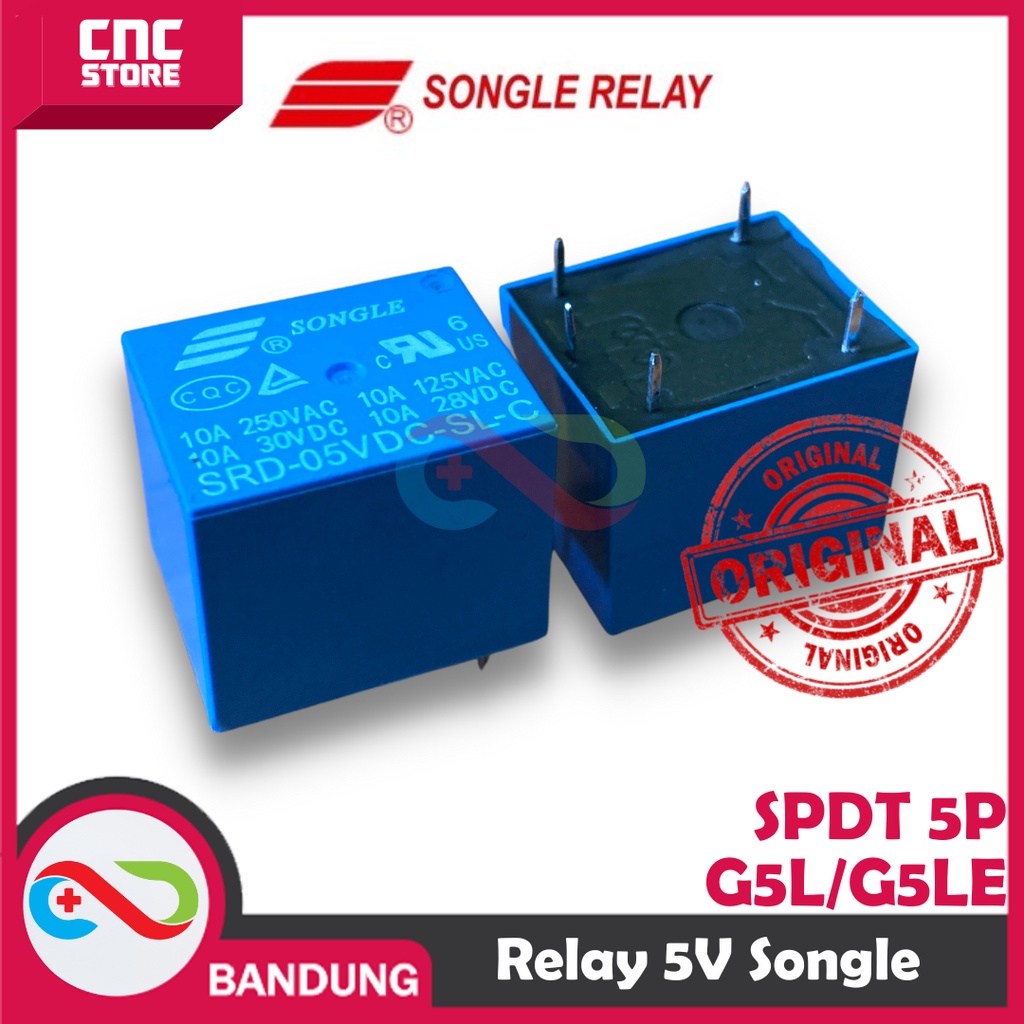 Songle RELAY 5V 10A SRD-05VDC-SL-C 5pin 5P G5L G5LE | Shopee Philippines