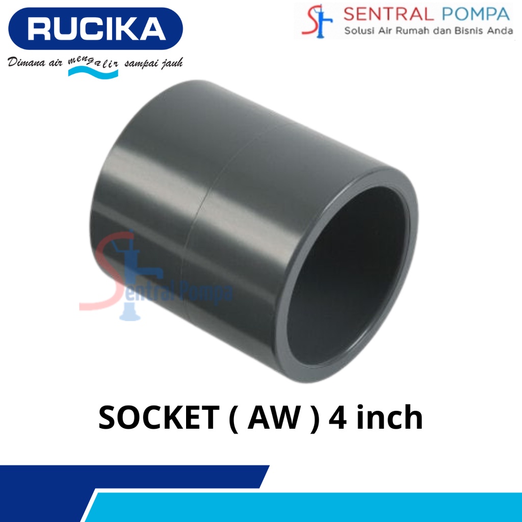 Rucika Socket PVC (AW) 4" Pipe Connection Fitting Sock / Sok / Socket ...