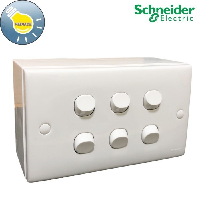 New 6-Gang 1-way Switch With Schneider S-Classic White 10A 250V ...