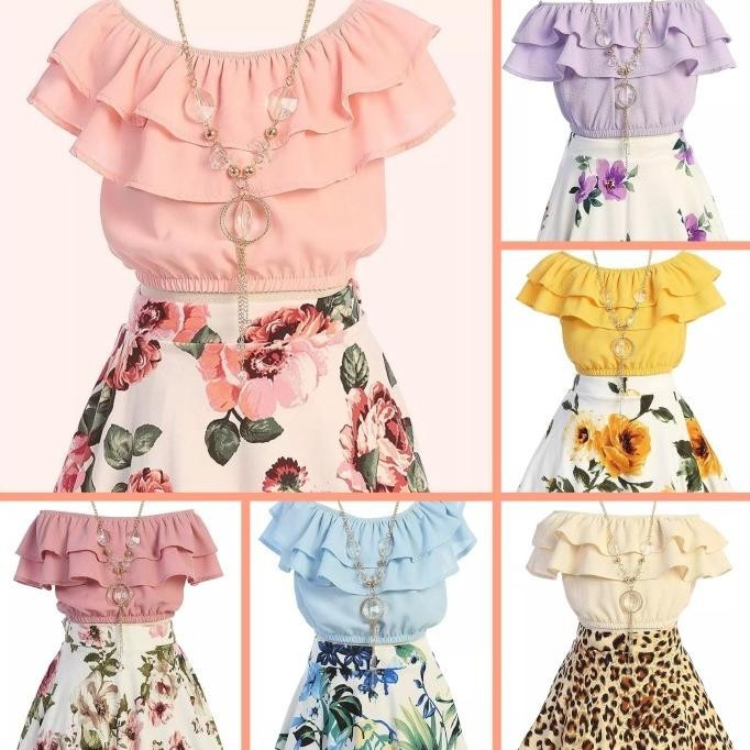 Sabrina Flower Printing Girls Skirt Suits Ages 3-5 Years Limited ...