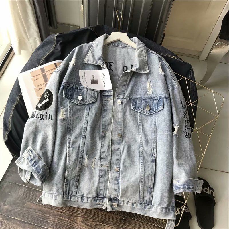 Ripped Denim Jacket For Men, New Fashion Denim Coat Spring Autumn ...