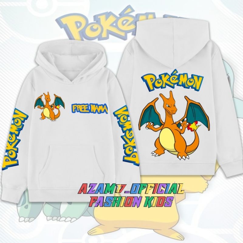 Pokemon CHARIZARD CHILDREN'S JACKET HOODIE FREE NAME POKEMON FILM CHILDREN'S SWEATER HOODIE BOYS ...