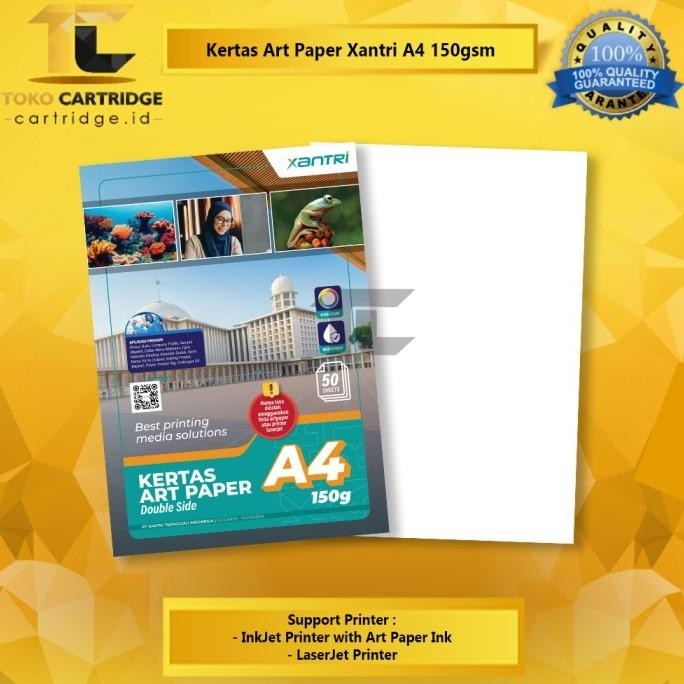 PUTIH Art Paper A4 150 gsm 50 sheets Carton Artpaper glossy white ...