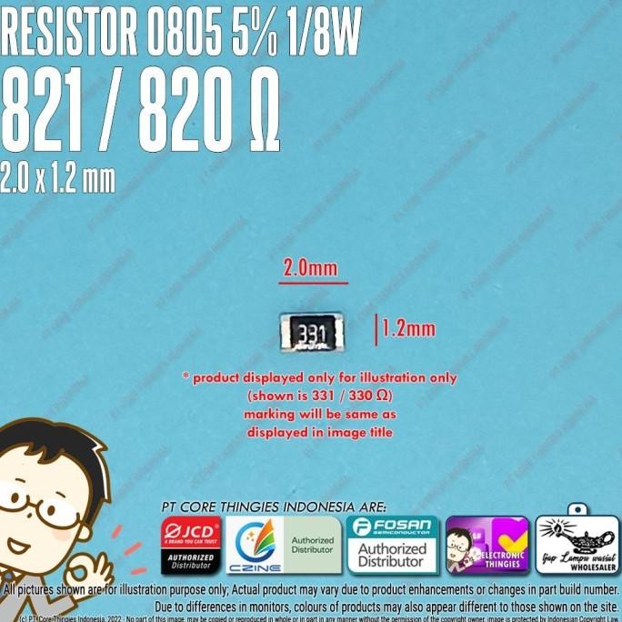 (20) RESISTORS 0805 5% 821 / 820 OHM SMD 2012 thingie43 Quality ...