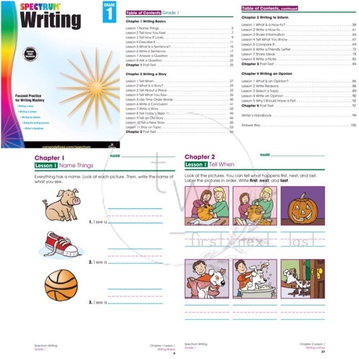 Physical Book Spectrum Writing Grade K 1 2 3 4 5 6 7 8 | Shopee Philippines