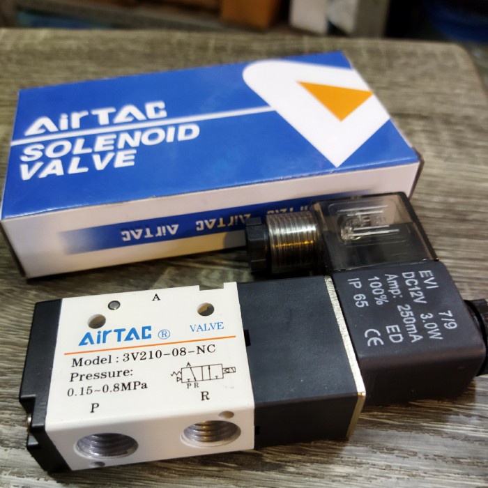 3V210-08 Airtac Pneumatic Solenoid Valve 3 Holes (3/2) Hole Size ...