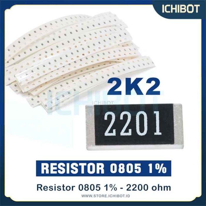 Resistor 2K2 2200 2.200 Ohm 0805 Tolerance 1% SMD SMT (10Pcs) | Shopee ...