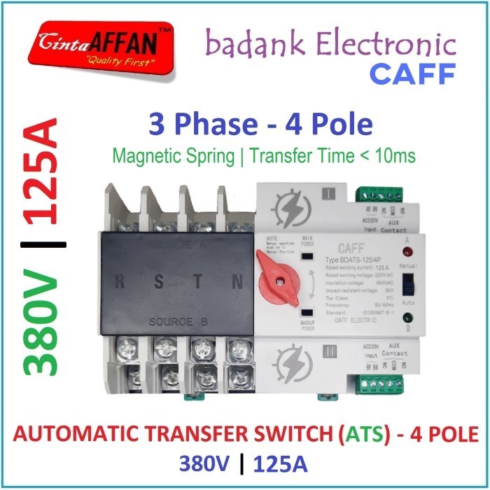 Newest Ats 3 Phase 125A 4P 380V Automatic Transfer Switch (Pln - Genset ...