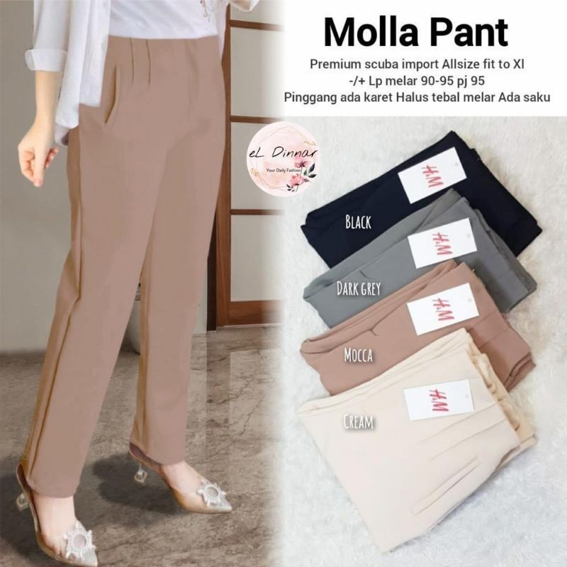 (NEW) MOLLA PANT SCUBA PREMIUM by EL DINNAR | Shopee Philippines