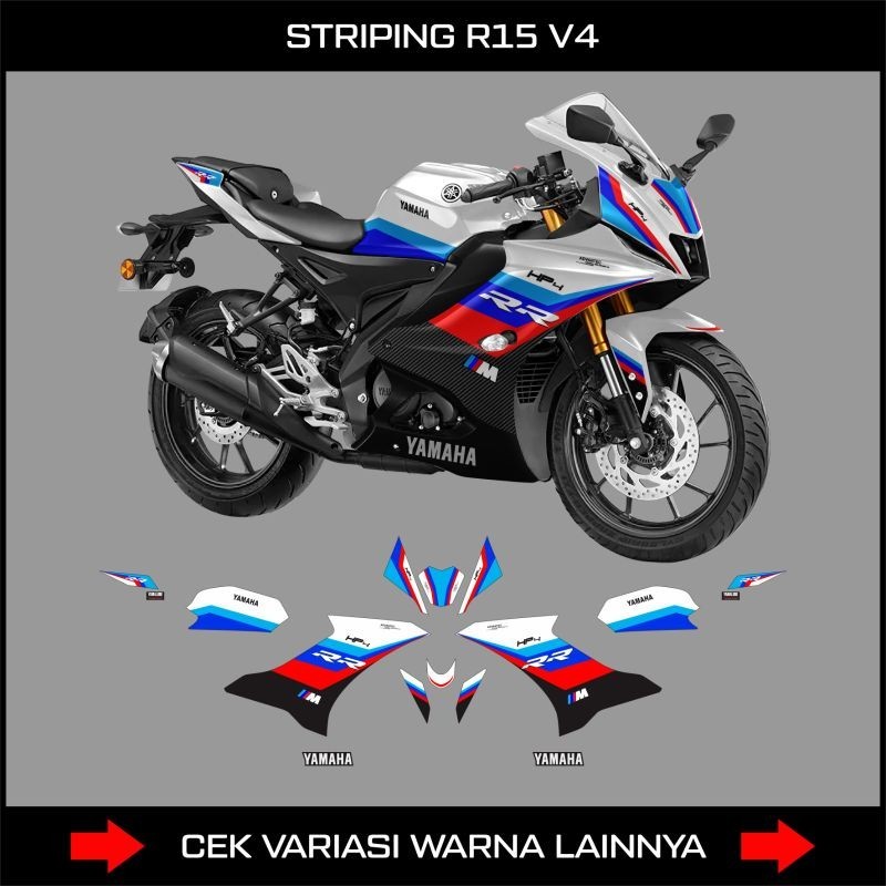 Striping R15 V4 / R15M BMW HP4 / Yamaha R15 V4/R15M Motorcycle Sticker ...