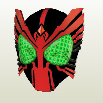 Diy papercraft Pattern 3d helmet kamen rider ooo jasmine paper ...