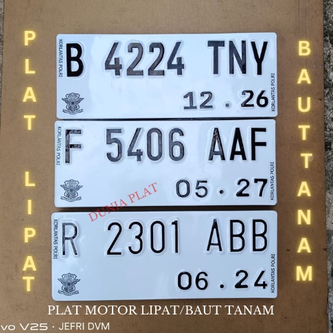 PUTIH And the best >> Folding Motorcycle Number Plate, Thick White ...