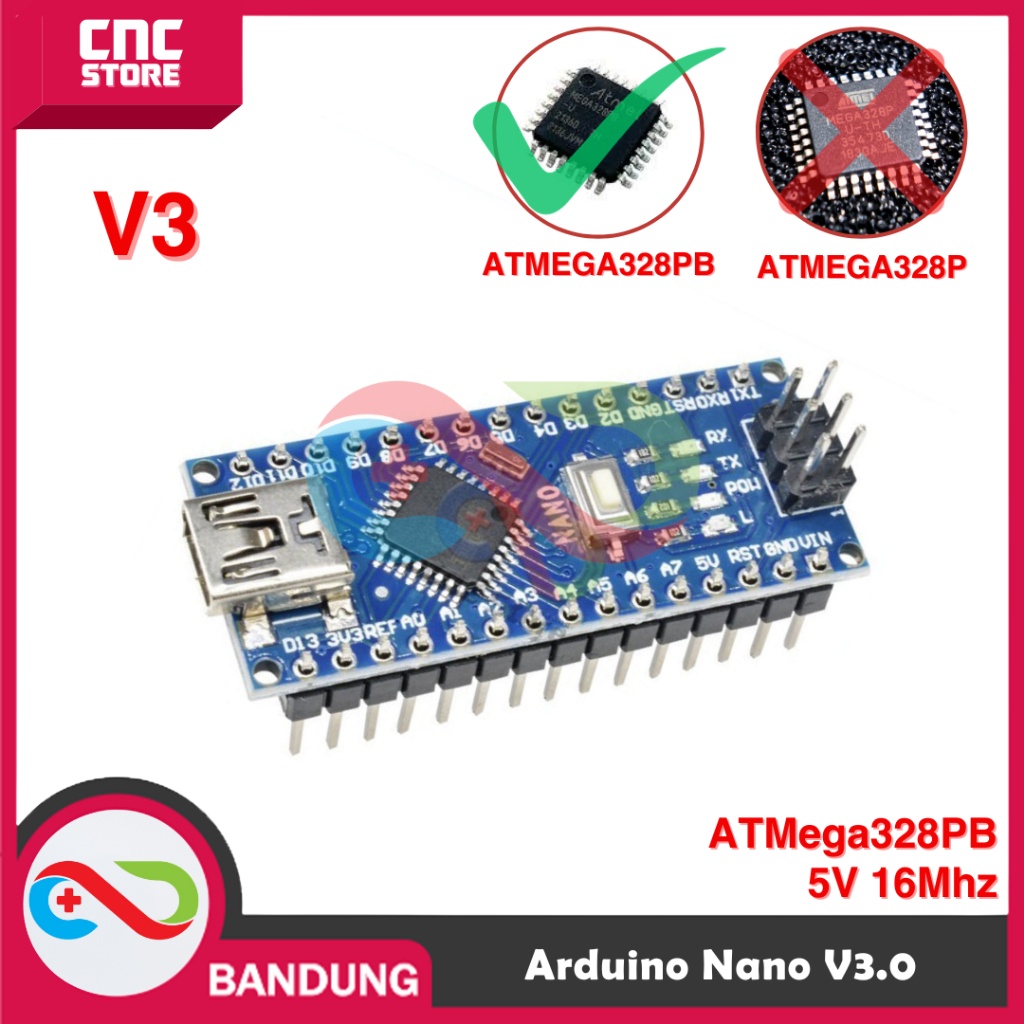 Nano V3 ATMEGA328P-PU 5V ARDUINO NANO ATMEGA328 Without MINI USB DATA ...