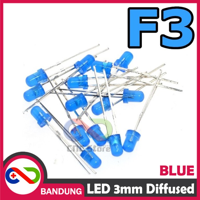 10pcs LED 3MM F3 SUPER BRIGHT BLUE DIFFUSERD BLUE | Shopee Philippines