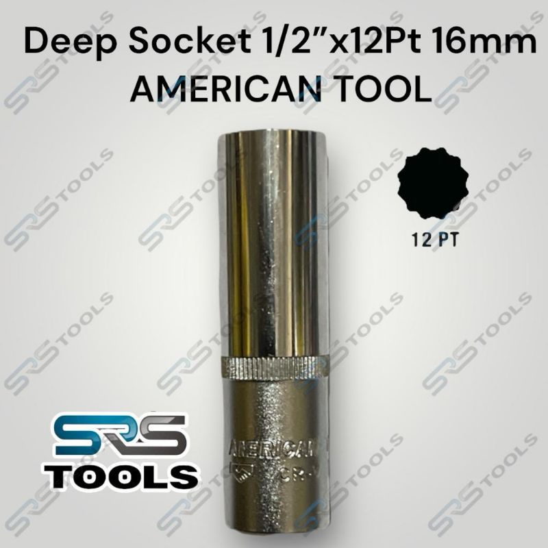 MATA American TOOL Deep Sock Shock Socket 12 Pt 16 mm Sock Wrench Eye ...