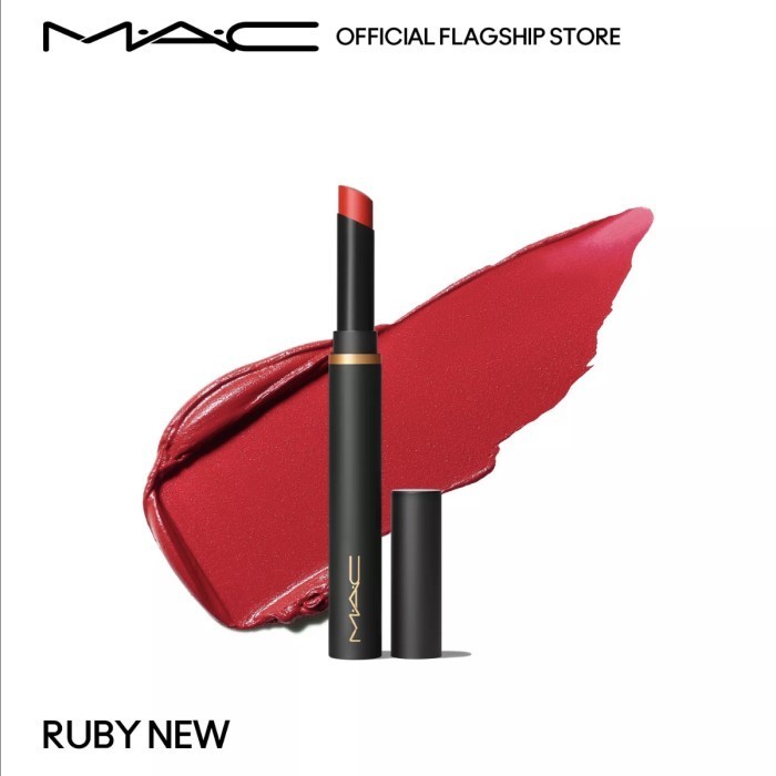 New Mac Powder Kiss Velvet Blur Slim Lipstick Lipstick - Ruby New ...
