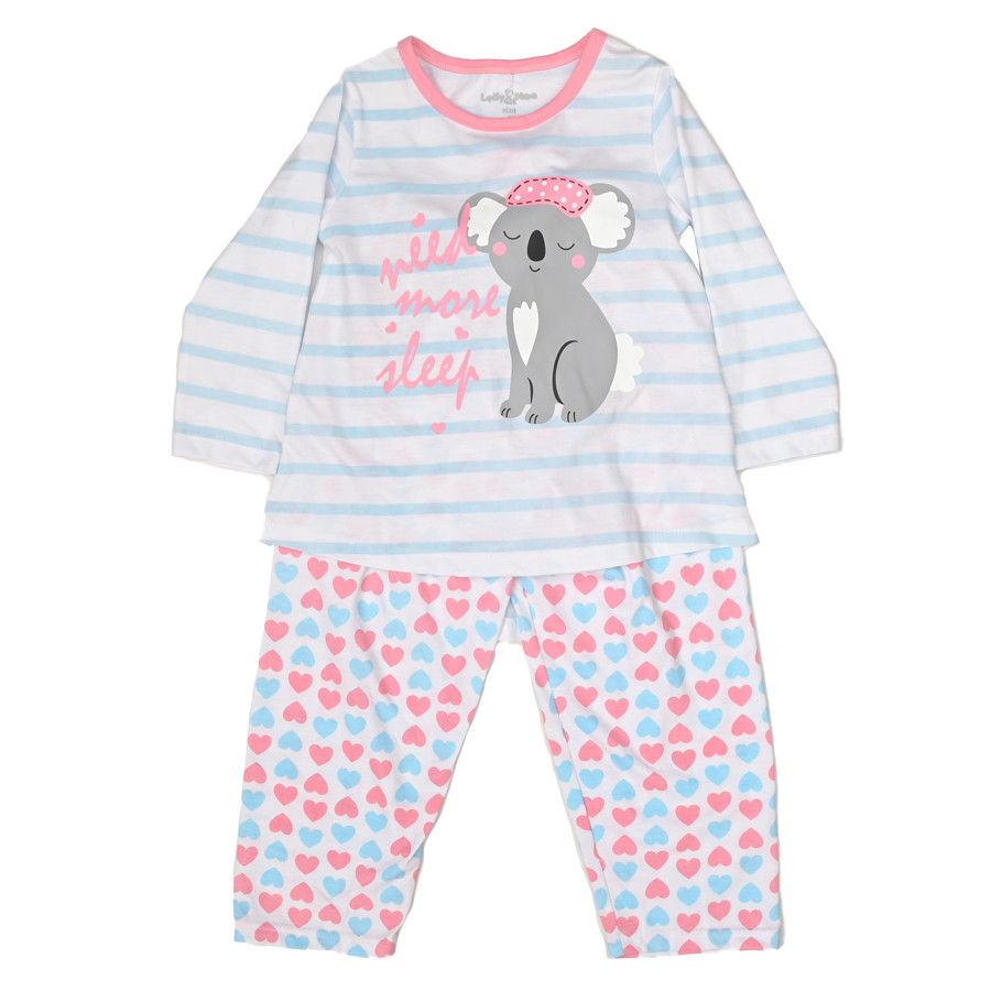 Rambla - Lolly & Noe Girls Long Sleeve Pajama Suit Koala Stripe Pattern ...