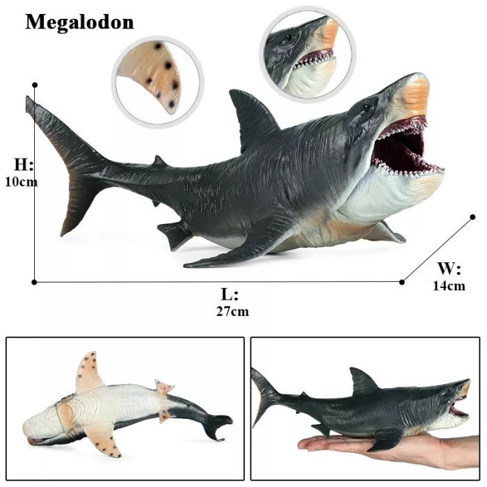 Sea Animal World Megalodon Shark Shark Jaws Moveable Figure Kids Toys ...