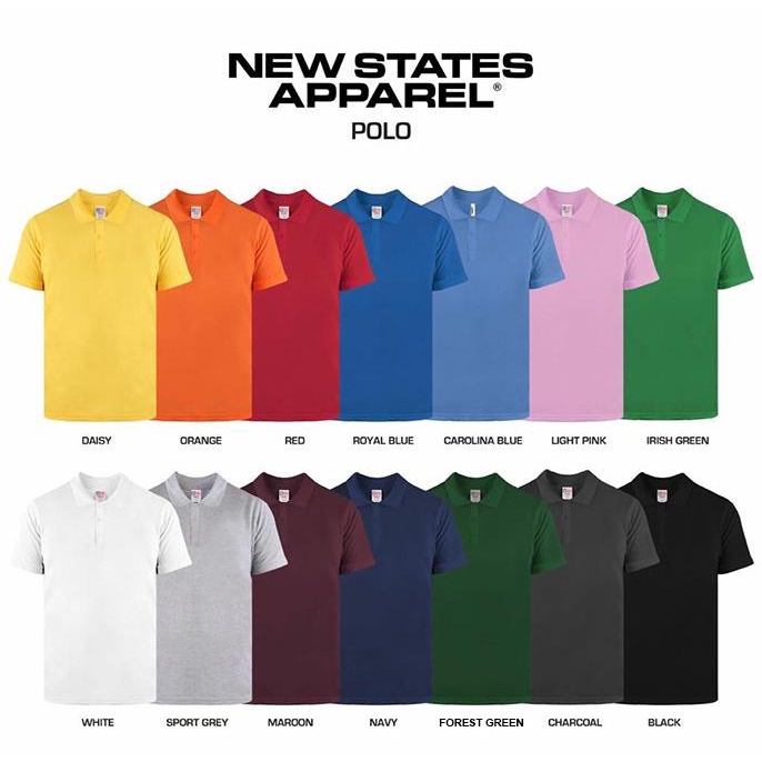 Polo Shirt New States Apparel - NSA Premium Cotton Polo Shirt 8100 ...
