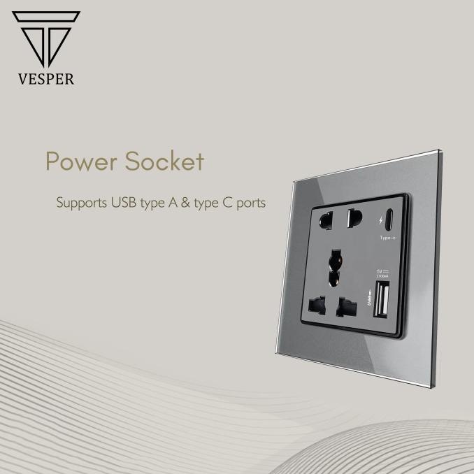 Premium Socket 2in1 Usb Type C Socket Wall Power Plug Shopee Philippines