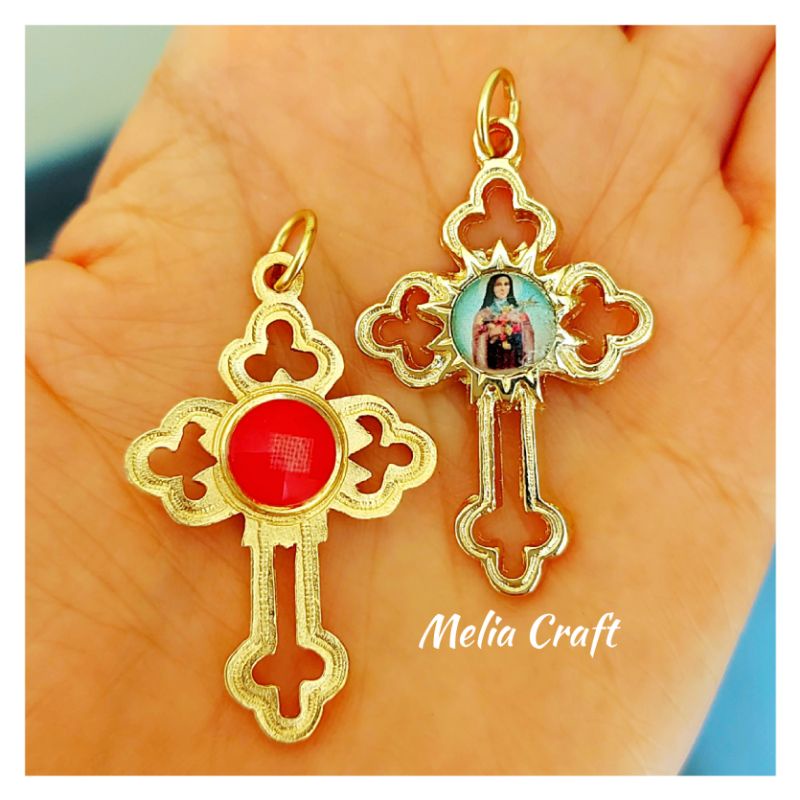 Relikui Cross Theresia LisieuxST - Golden Cross with Therese of Lisieux ...