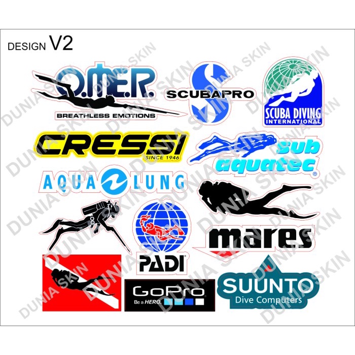 Travel Label/Sticker Koper Rimowa Design V2 Scuba Diving Dive Logo ...