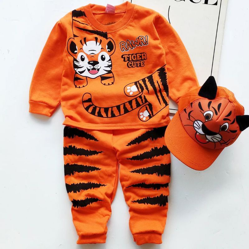 CHILDREN'S TIGER CLOTHES, ANIMAL TIGER SUITS WITH A CUTE HAT FOR AGES 1 ...