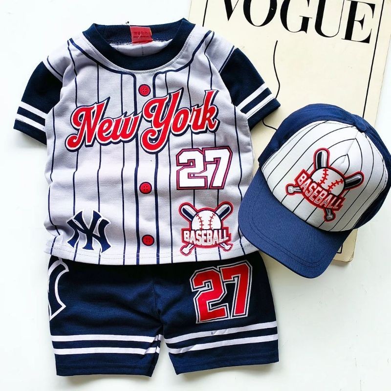 CHILDREN'S BASEBALL CLOTHING SPORTY SET FOR CHILDREN WITH HAT FOR AGES ...