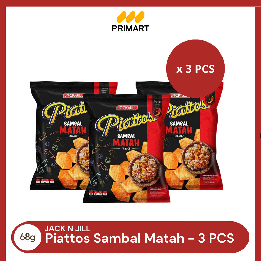 Piattos Sambal Matah Snack Keripik Kentang 68 gr - 3 Pcs | Shopee ...