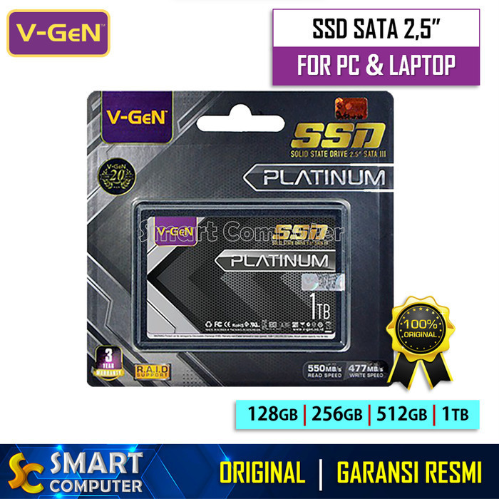 Ssd V-GEN PLATINUM 128GB 256GB 512GB 1TB VGEN SATA3 ORIGINAL Official ORIGINAL BEST QUALITY ...