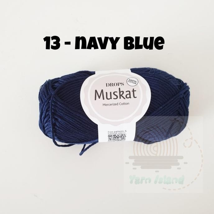 Drops Muskat navy blue Knitting Yarn | Shopee Philippines