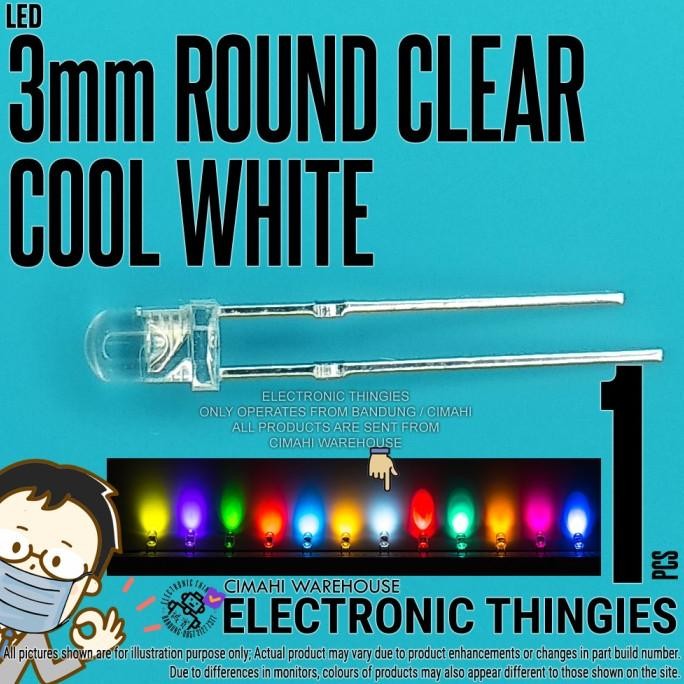Latest (20) LED 3MM CLEAR COOL WHITE WHITE LIGHT thingie43 Good Quality ...