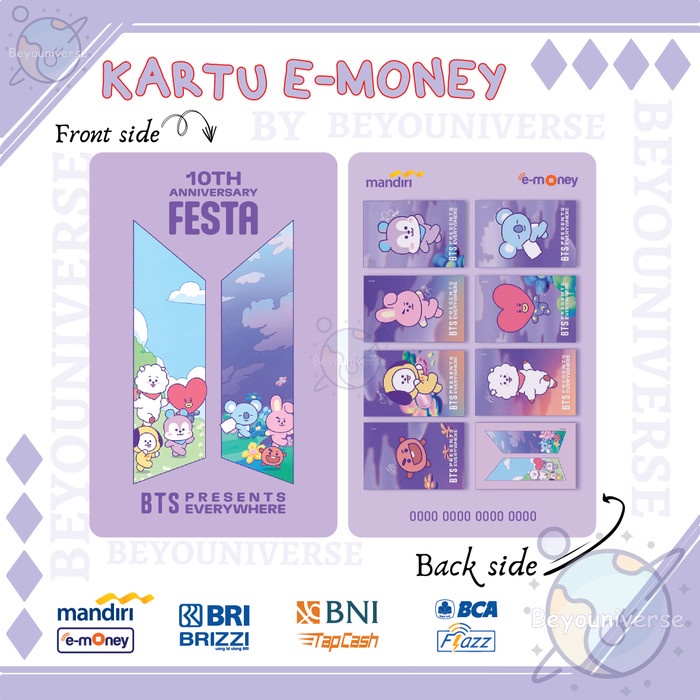 Mandiri Emoney Flazz Card Bni Bri Bca Etoll Bt21 Festa Bts Presents ...