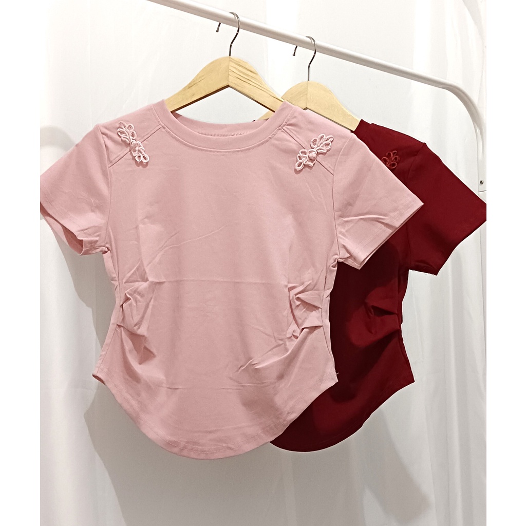 Lila Semi Crop Top odel Chongsam | Shopee Philippines