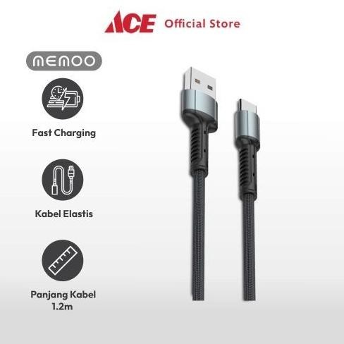 Ace Memoo 1.2 Mtr Usb Charger Cable Type A To Type C 5A | Shopee ...