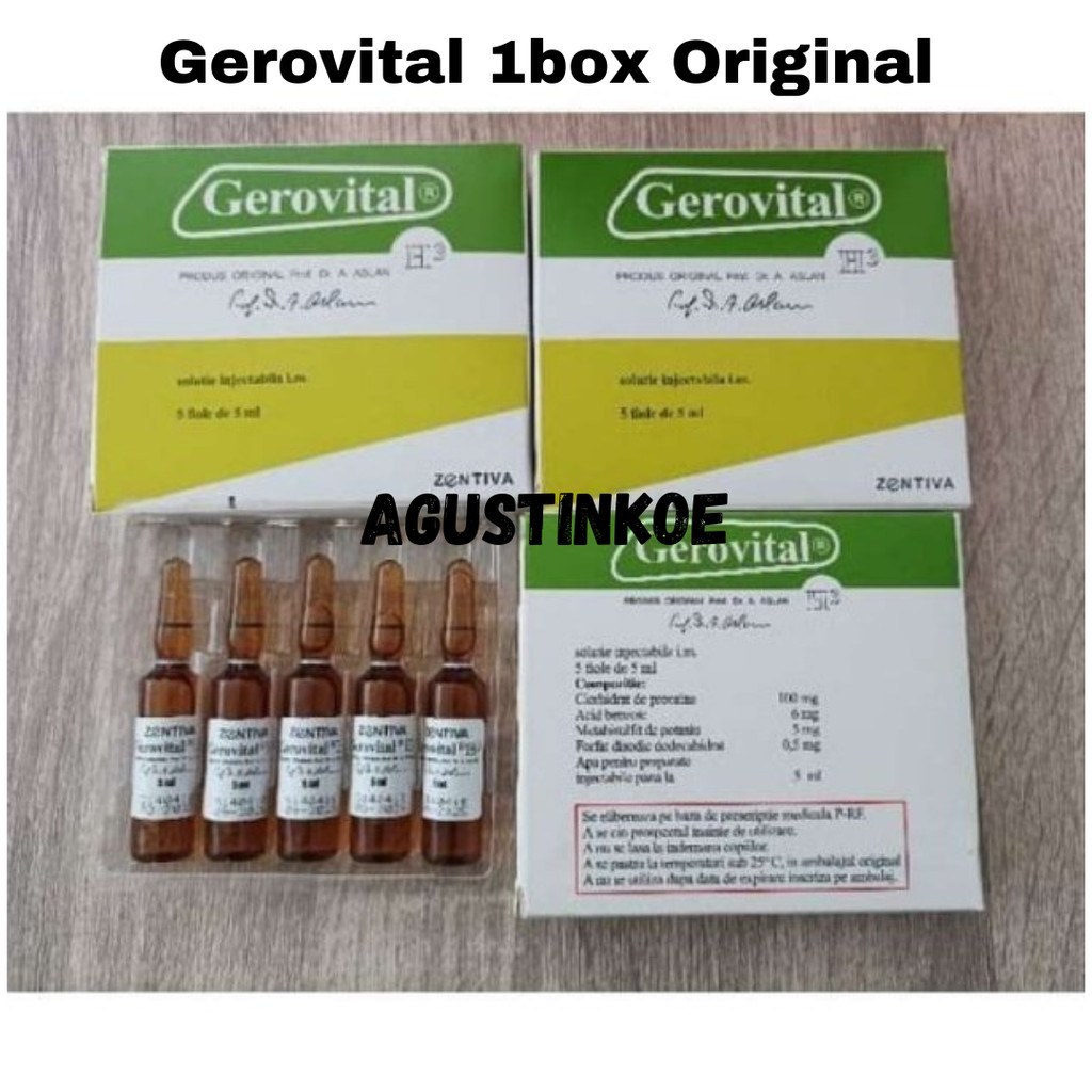 Gerovital H3 Original 1 Box contains 5 Ampoules / Original Gerovital ...