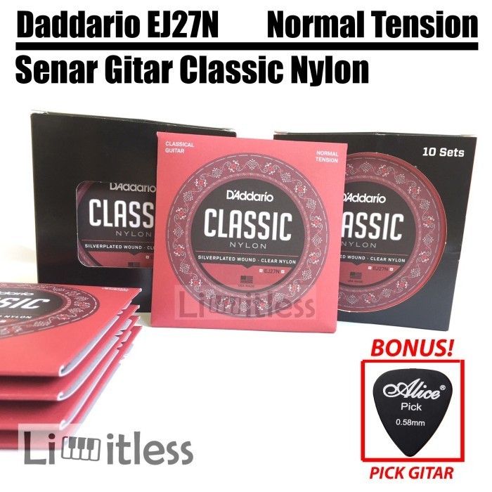 Daddario EJ27N EJ 27N Dadario Strings Classic Nylon Guitar Original USA ...