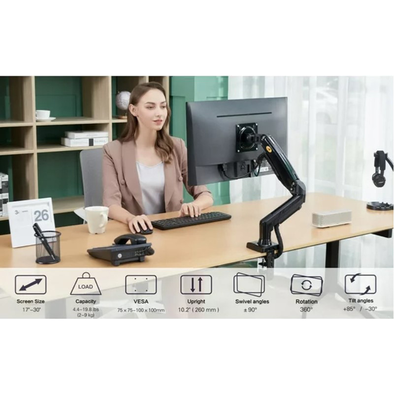 North BAYOU Universal Monitor Arm Bracket 2-9KG 17-30 Inch - NB-F80 ...