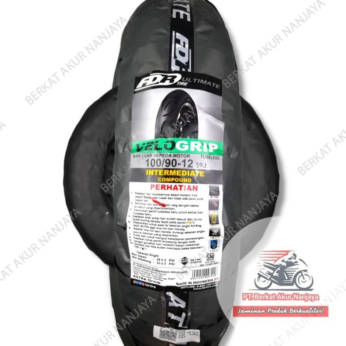 FDR Velo Grip Tires 100/ 90 Ring 12 Tubeless Scoopy Tires Bonus VELOGOR ...