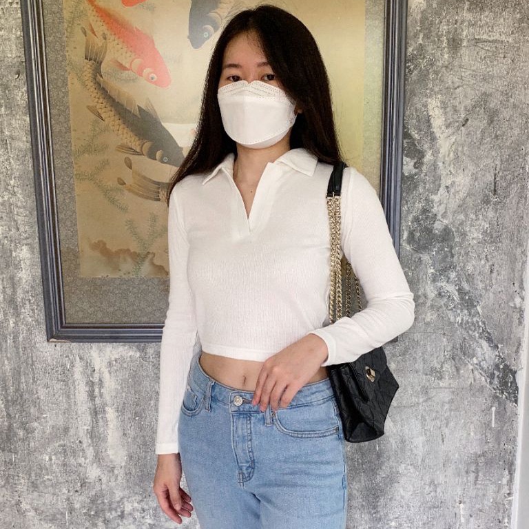 Best Selling.. Women's Long Sleeve Collar Polo Long Sleeve Collar Crop ...