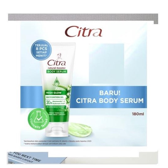 Citra Natural Booster Body Serum Fresh Glow 180ml | Shopee Philippines