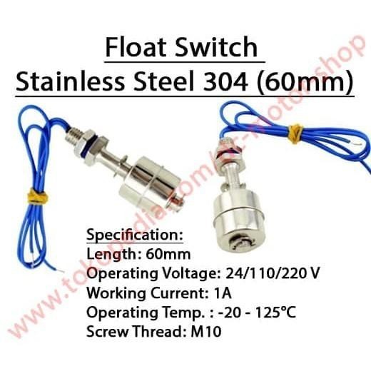Stainless STEEL LIQUID WATER LEVEL SENSOR FLOAT SWITCH 60MM | Shopee ...