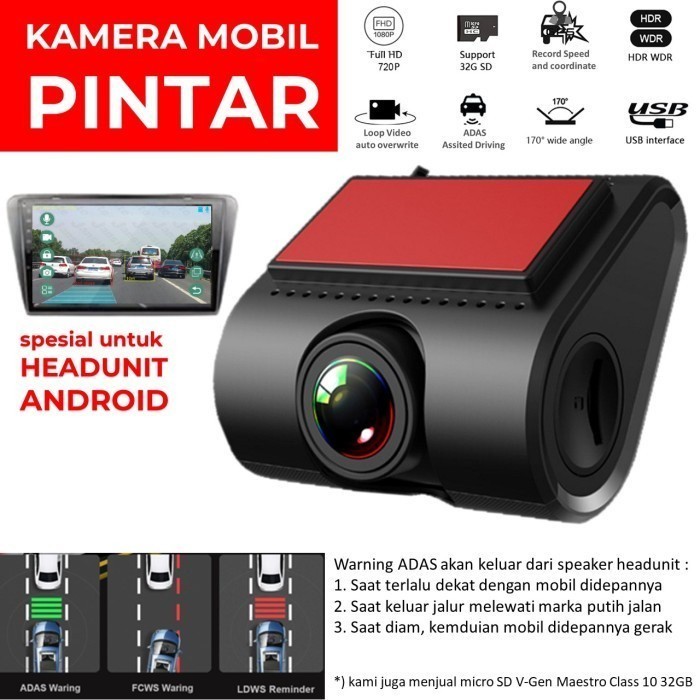 Front Camera Car DVR CCTV Recorder Video ADAS USB Head Unit Android ...