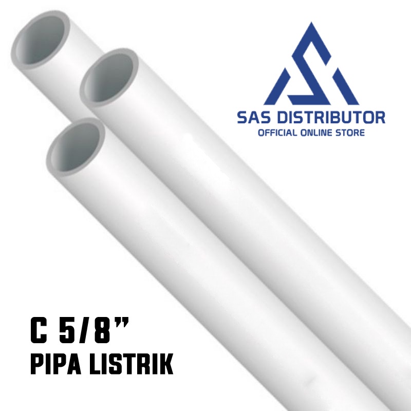 5/8" inch PVC C Electric Pipe 1 meter / White Electric Pipe / 5/8 in ...